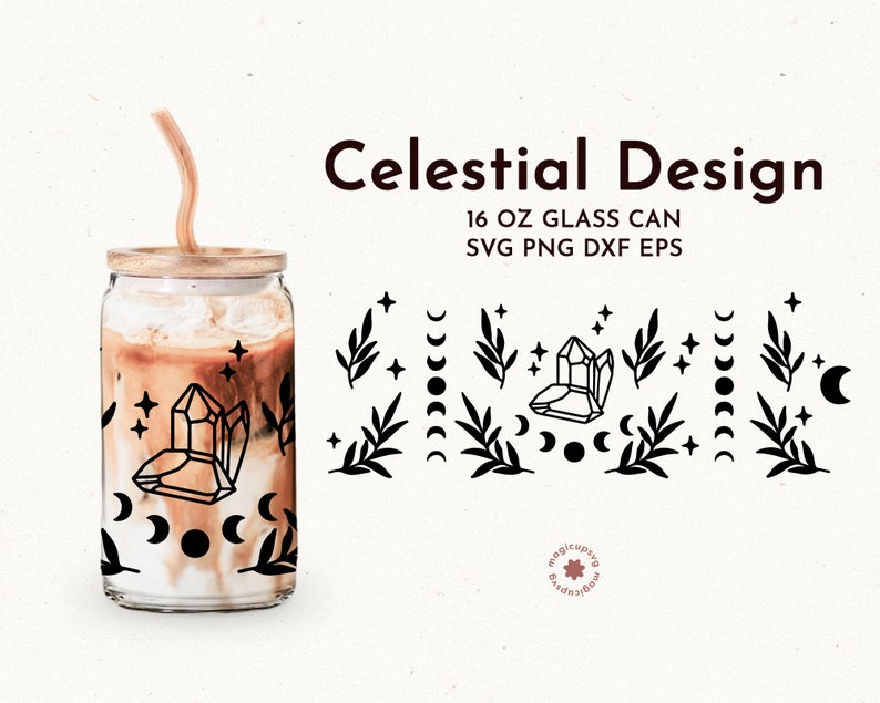 Libbey Glass Svg, Beer Can Glass Template, Boho Glass Can Svg, Can ...