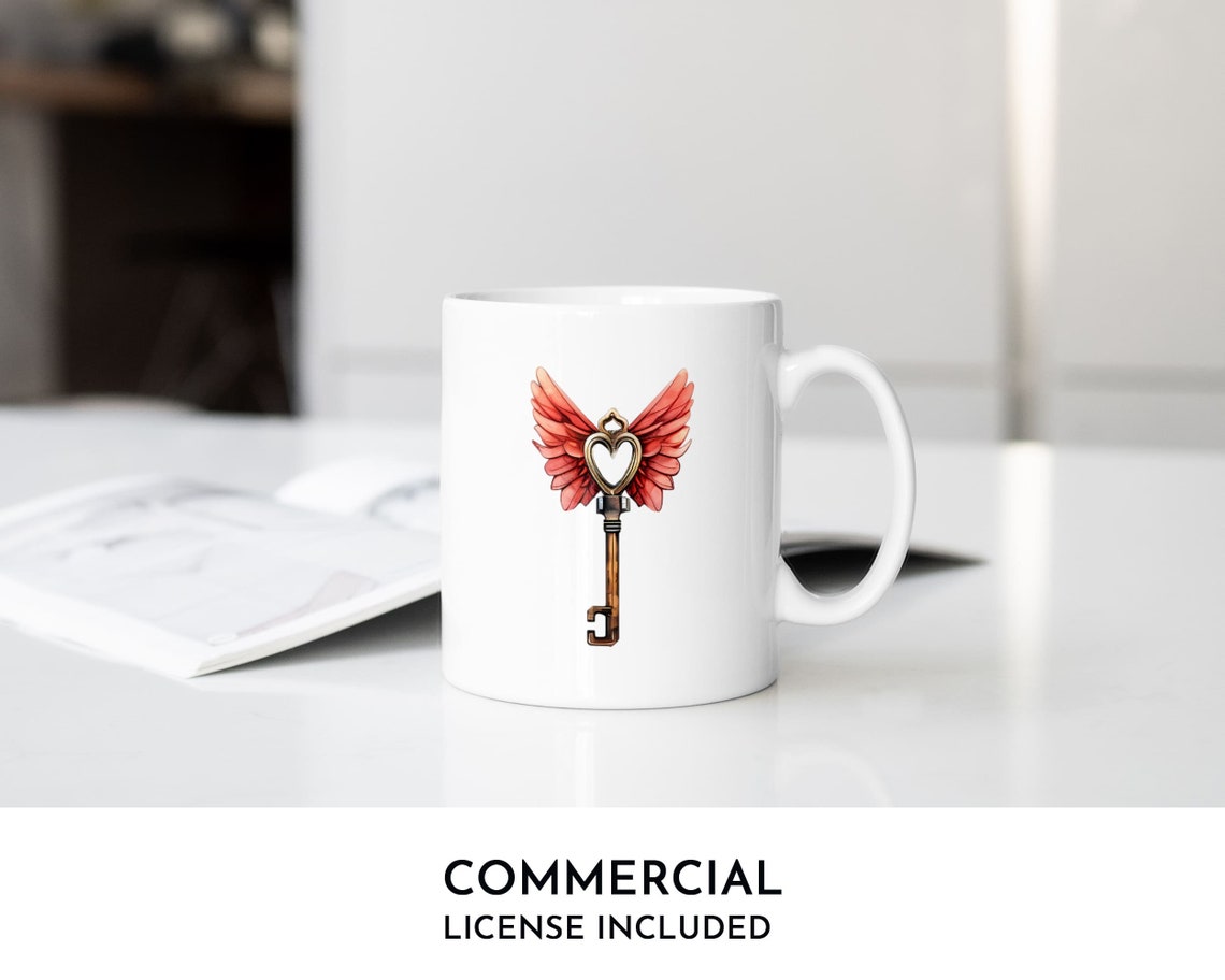 Magic Key Clip Art, Watercolor Key Clipart, Keys With Wings Clipart ...