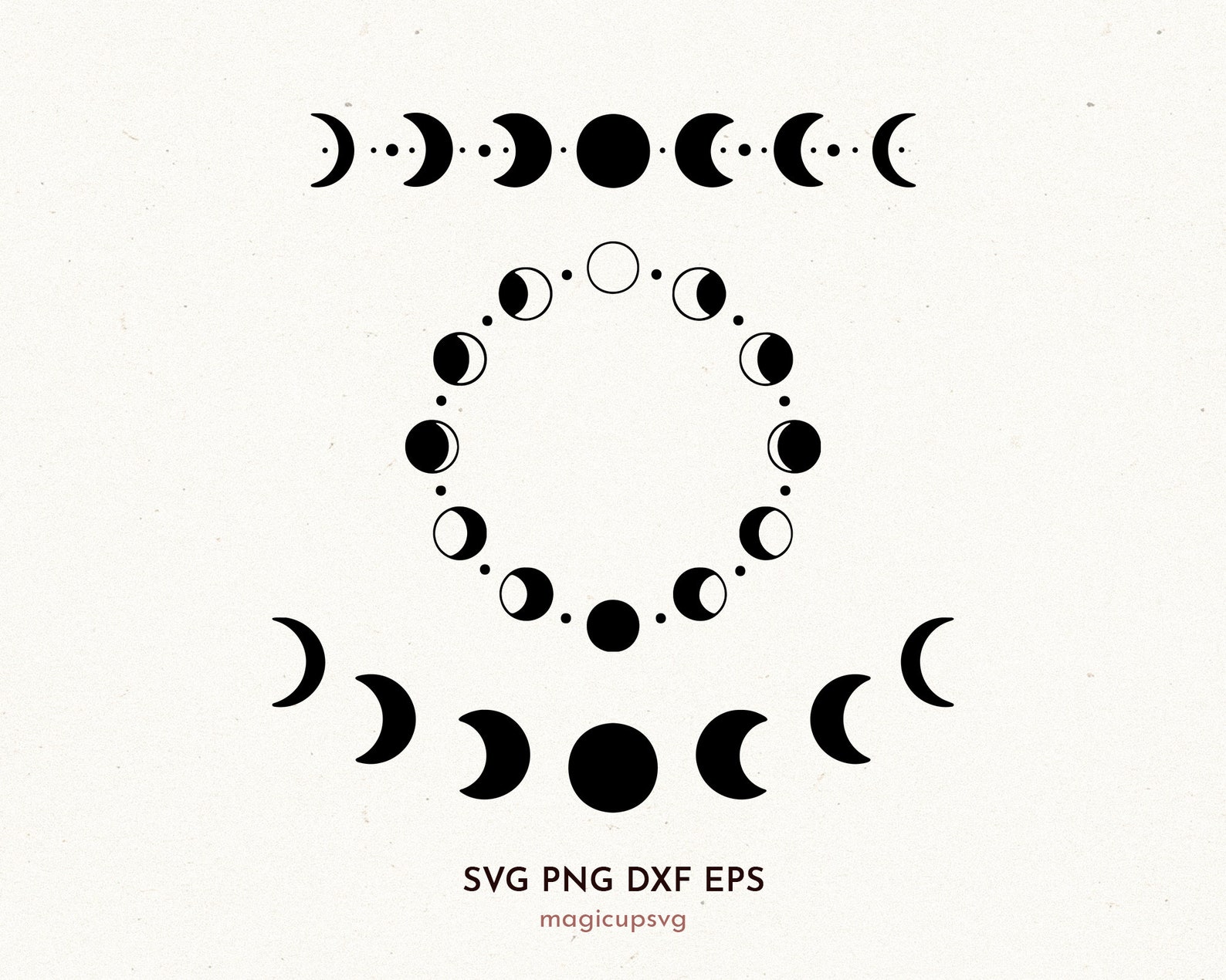 Moon Phase Svg Bundle Celestial Svg Bohemian Svg Mystical - Etsy UK