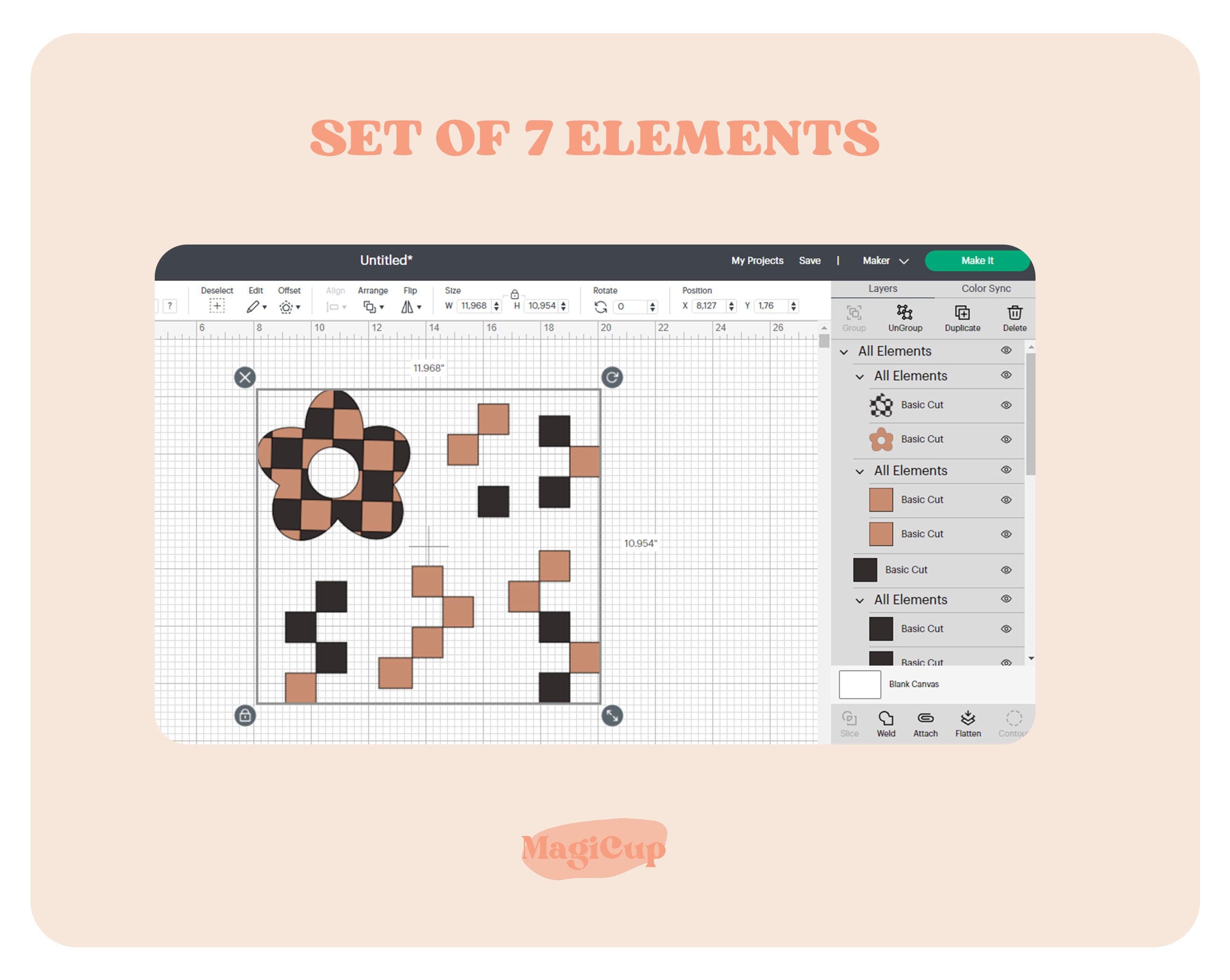 Daisy Svg Checker Svg Checkered Flower Svg Retro Flower - Etsy