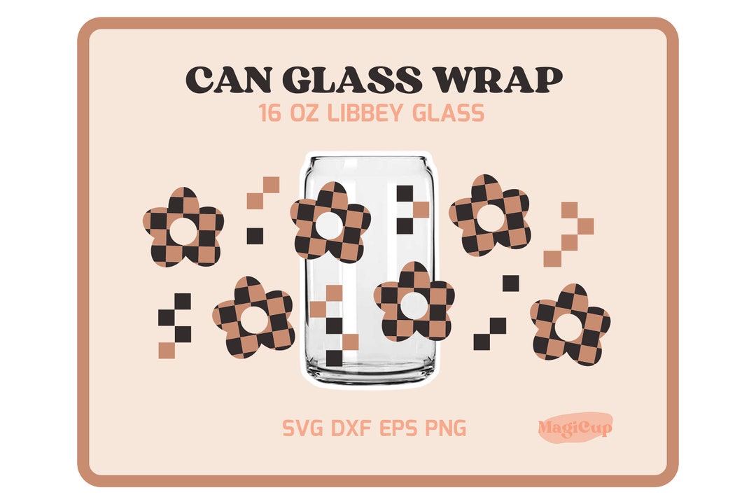 Libbey Glass Svg Beer Can Glass Svg Checkered Can Glass - Etsy