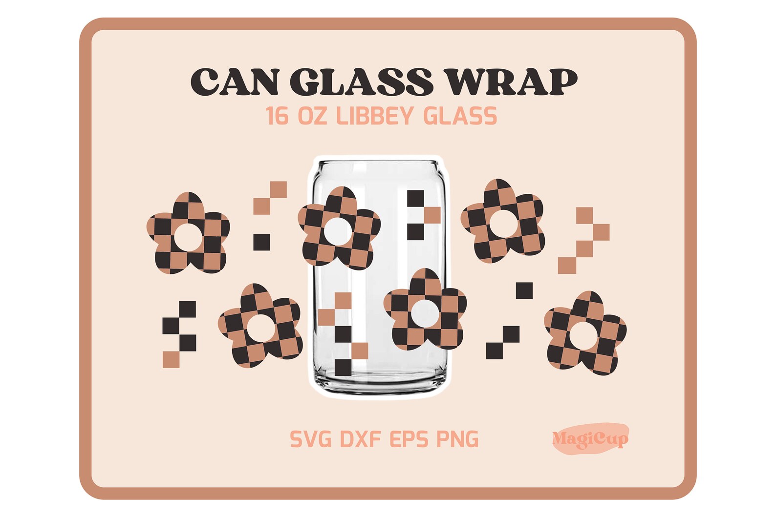 Libbey Glass Svg Beer Can Glass Svg Checkered Can Glass - Etsy