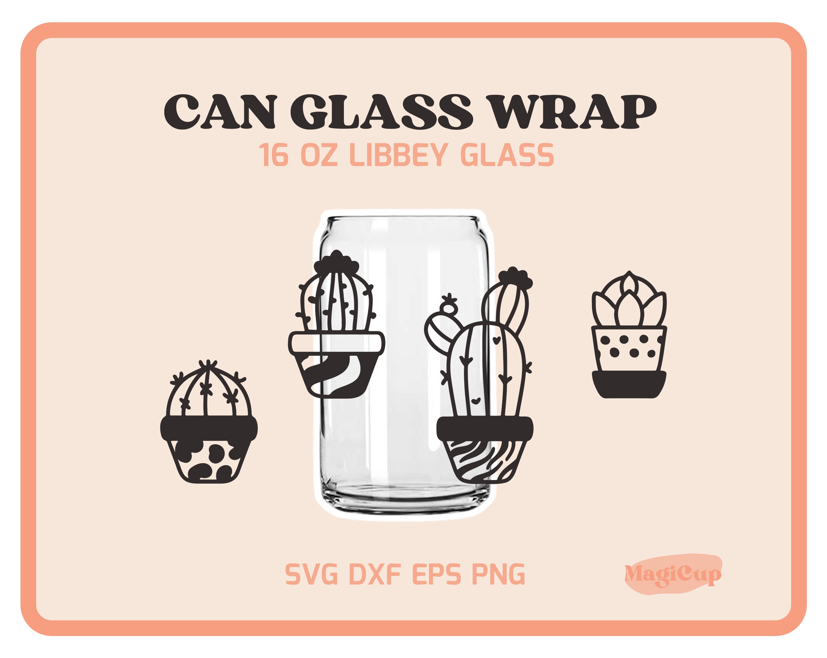Beer Can Glass Svg Cactus Svg Libbey Glass Svg Glass Can - Etsy