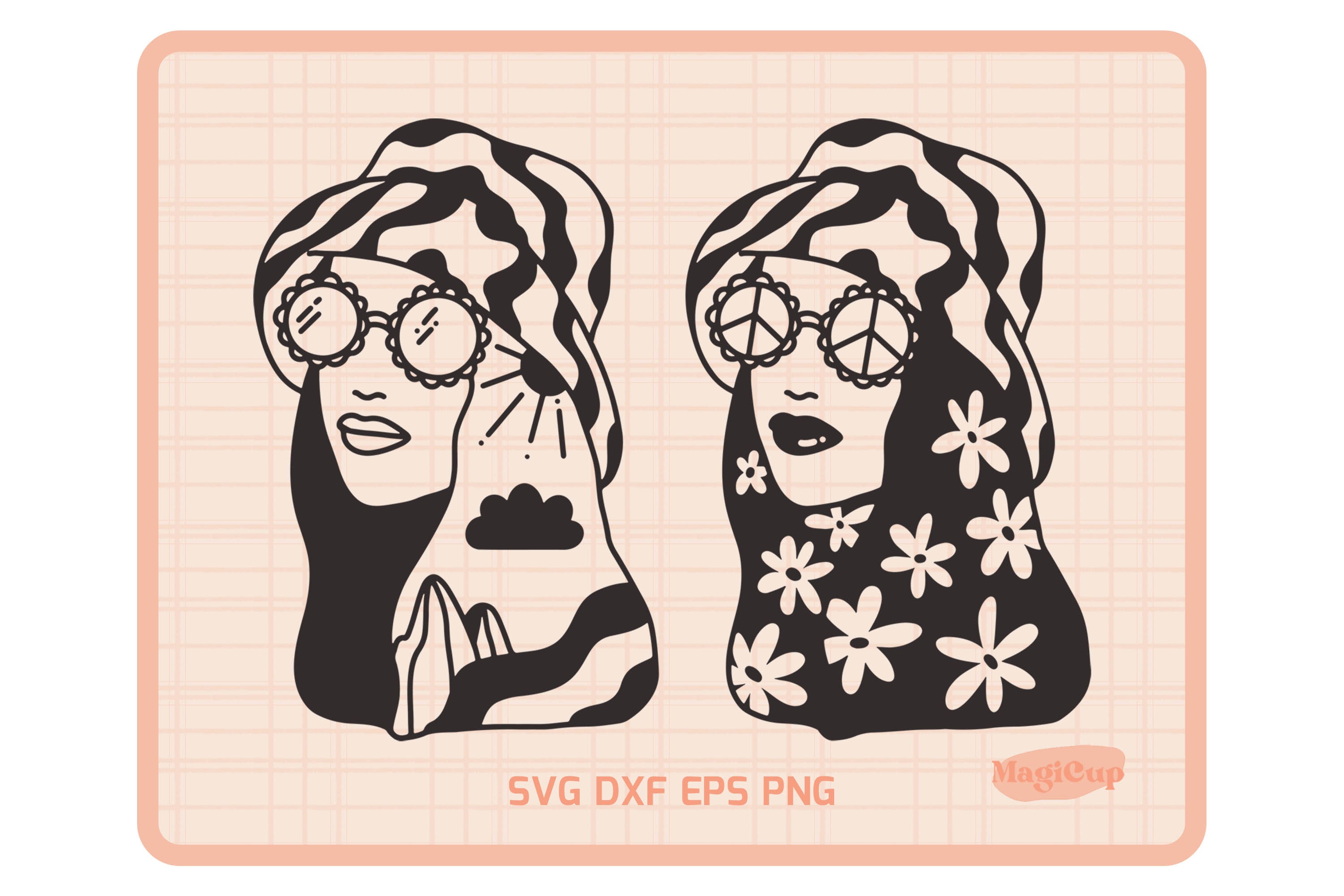 Hippie Svg Groovy Svg Trippy Svg Floral Woman Svg Woman - Etsy