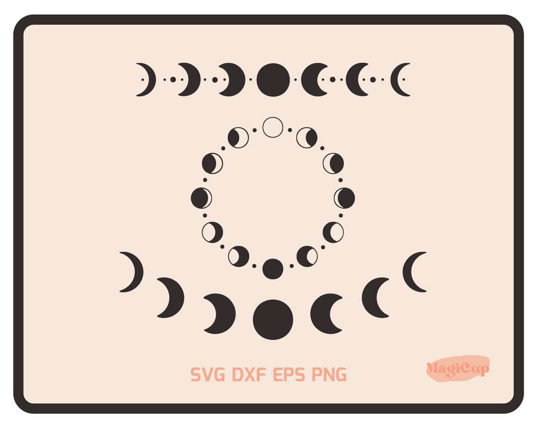 Moon Phase Svg Bundle Celestial Svg Bohemian Svg Mystical - Etsy