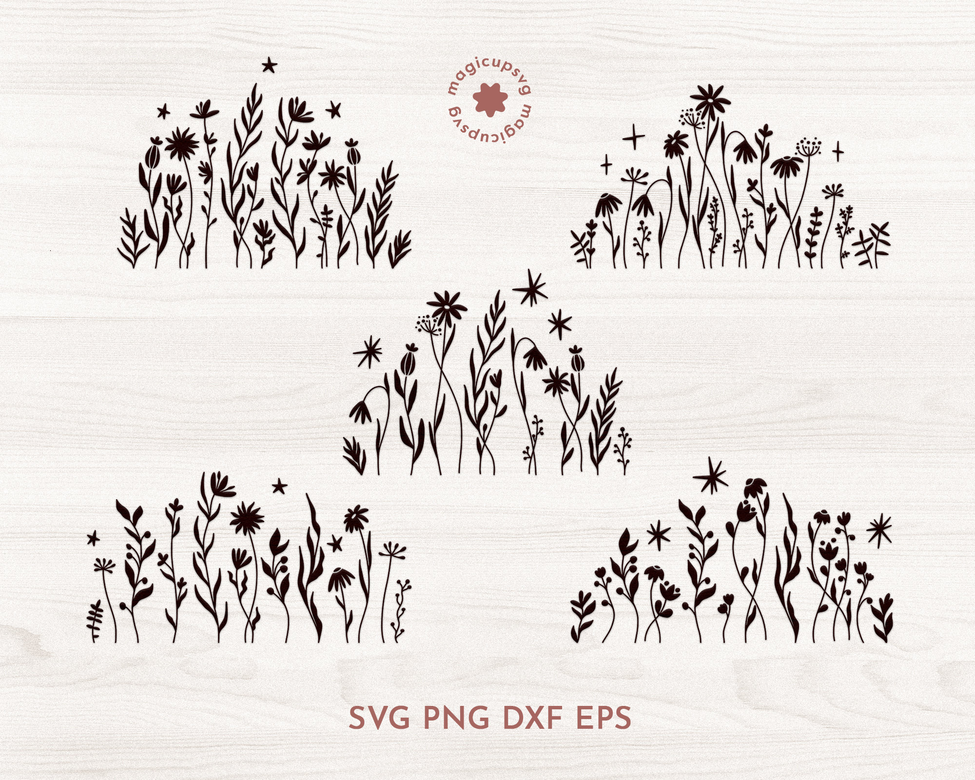 Wildflower Svg Bundle Flower Border Svg Wild Flower Svg - Etsy