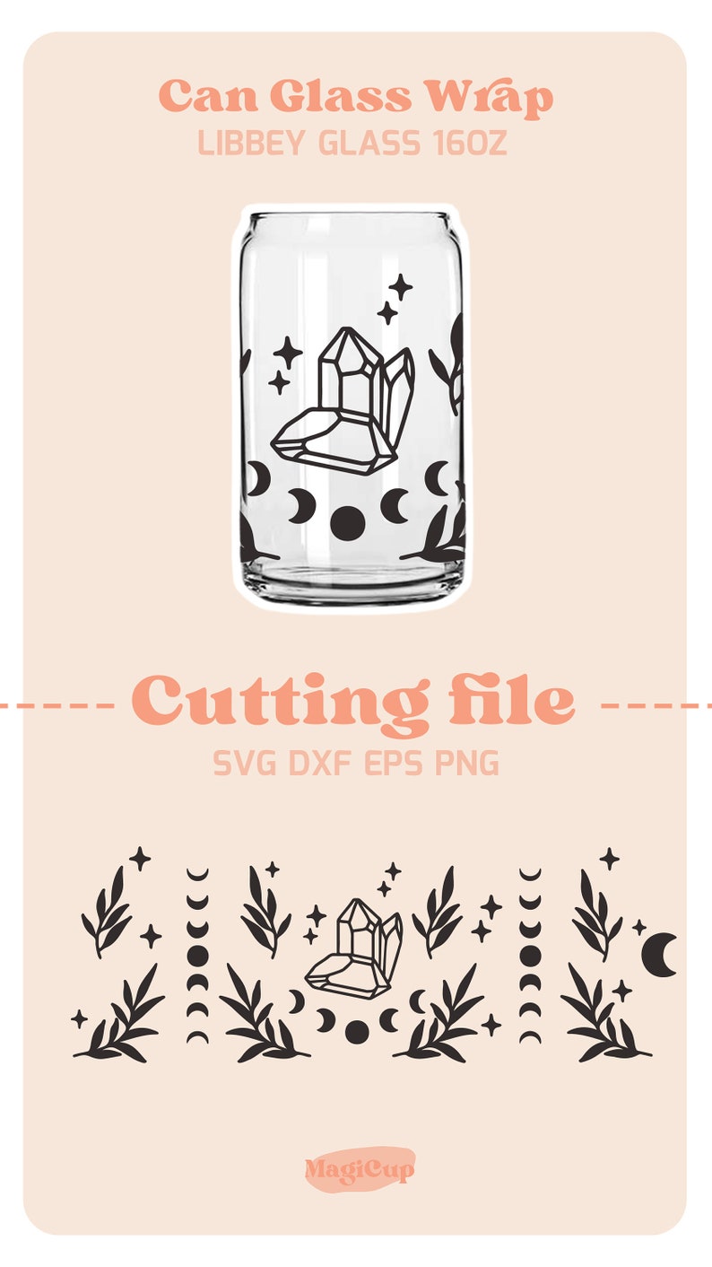 Libbey Glass Svg, Beer Can Glass Template, Boho Glass Can Svg, Can ...