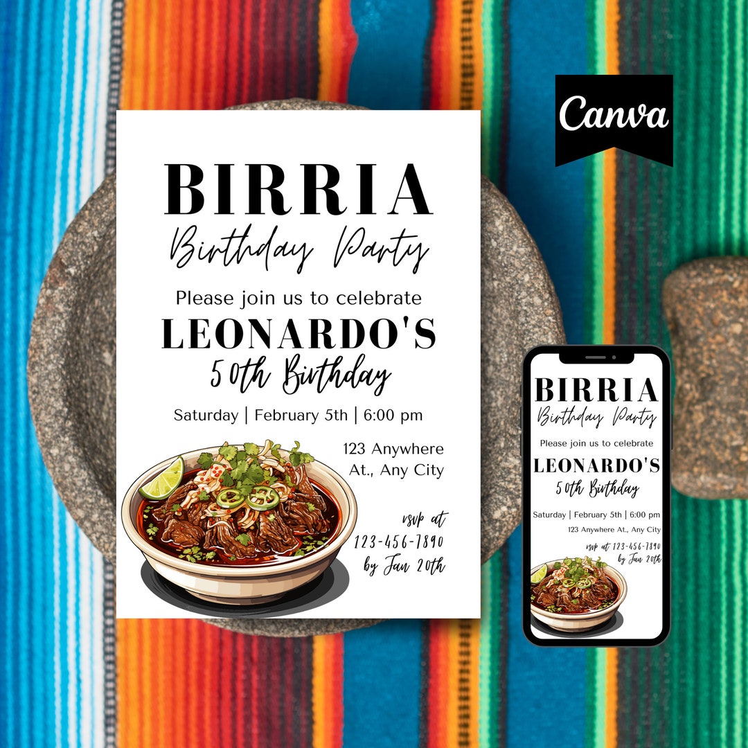 Birria Invitation Birria Birthday 64th Birthday 31st Birthday 33rd ...