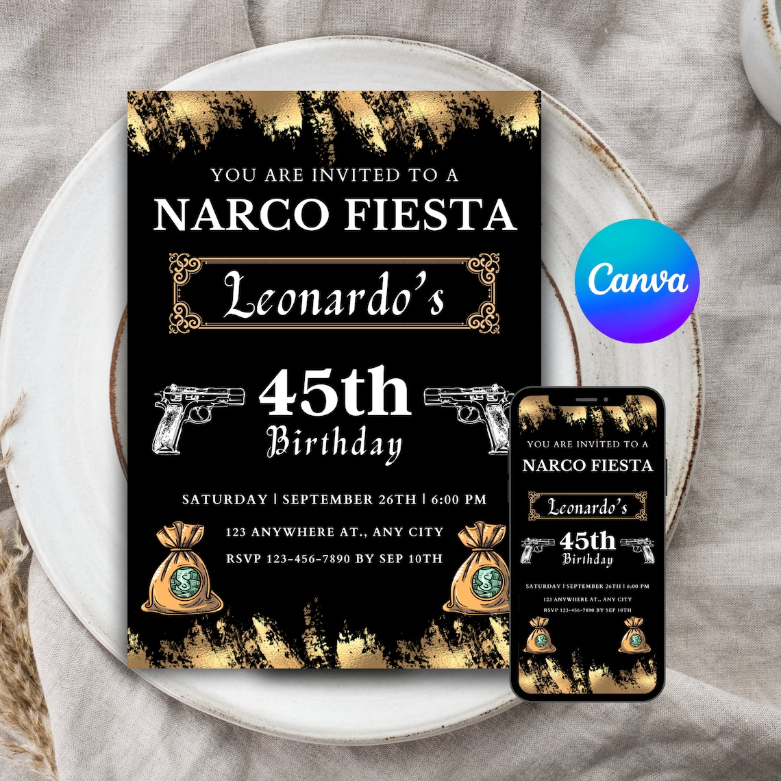 Narco Invite Narco Fiesta Narco Party Narco Themed Party 30th Birthday ...