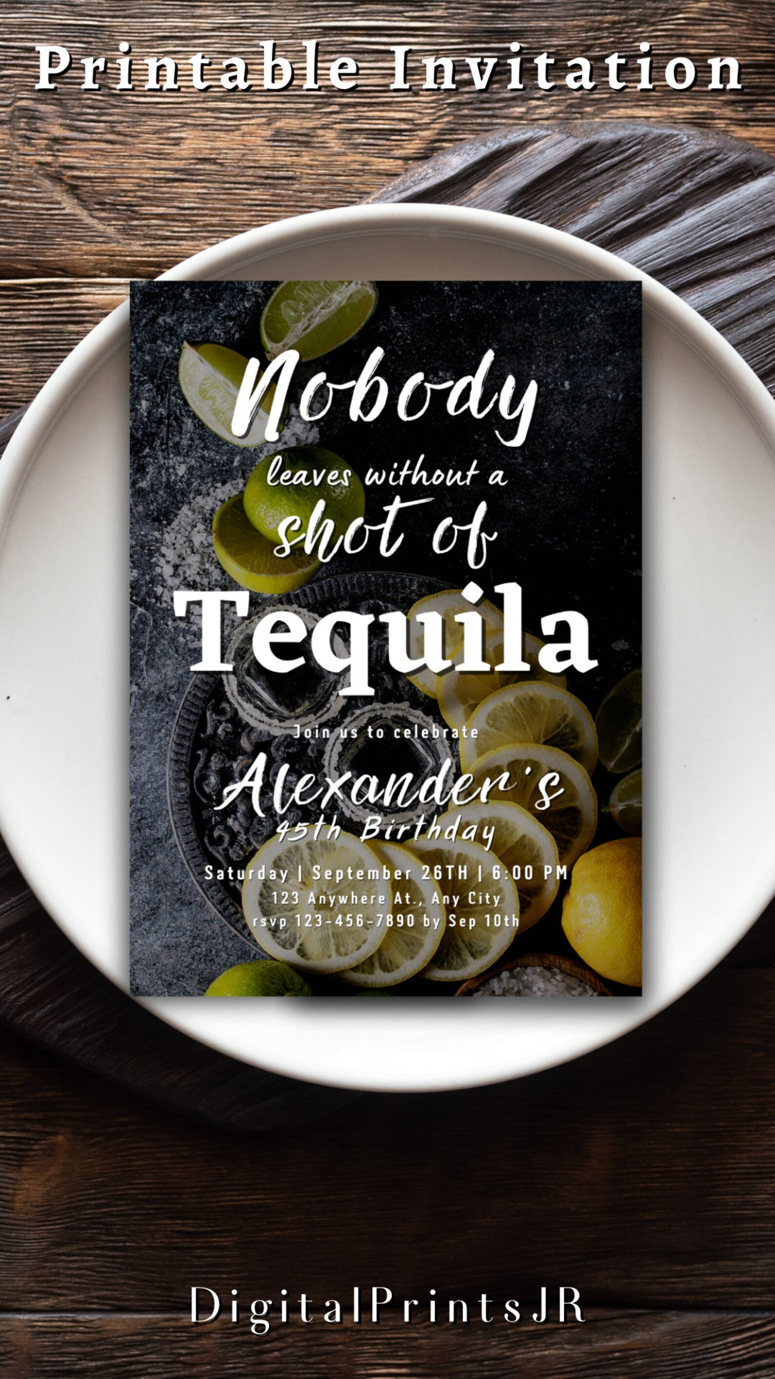 Tequila Invitation Tequila Birthday Invitation Tequila Party Invitation ...