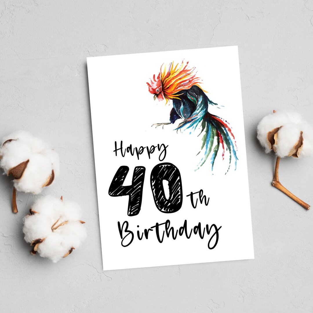 Rooster Birthday Card Rooster Birthday Party Happy Birthday Rooster ...