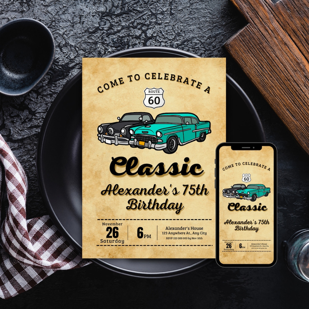 Classic Invitation Classic Birthday Theme Classic Invitate Classic Car ...