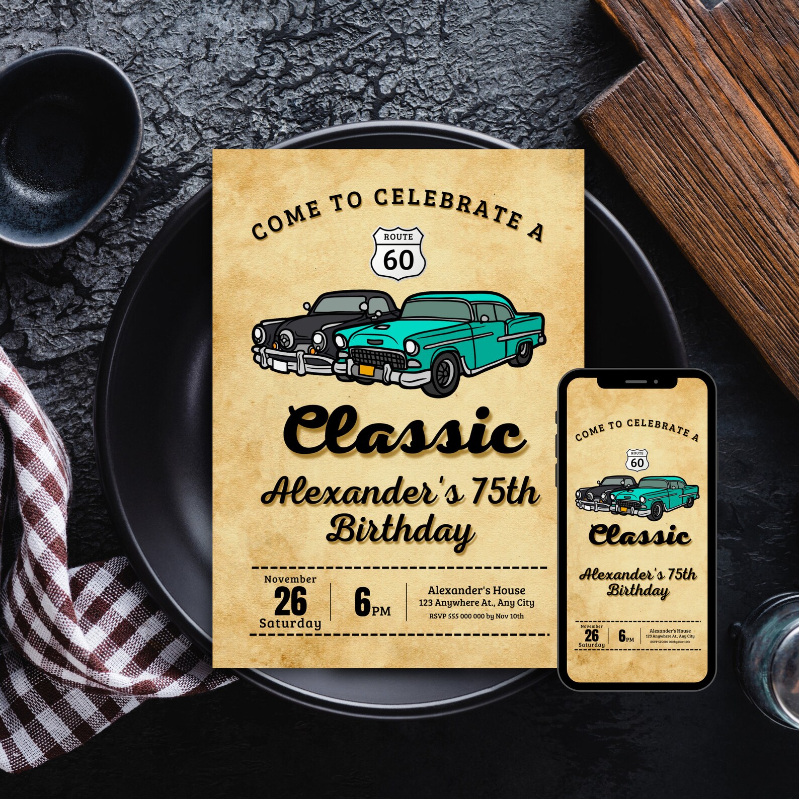 Classic Invitation Classic Birthday Theme Classic Invitate Classic Car ...