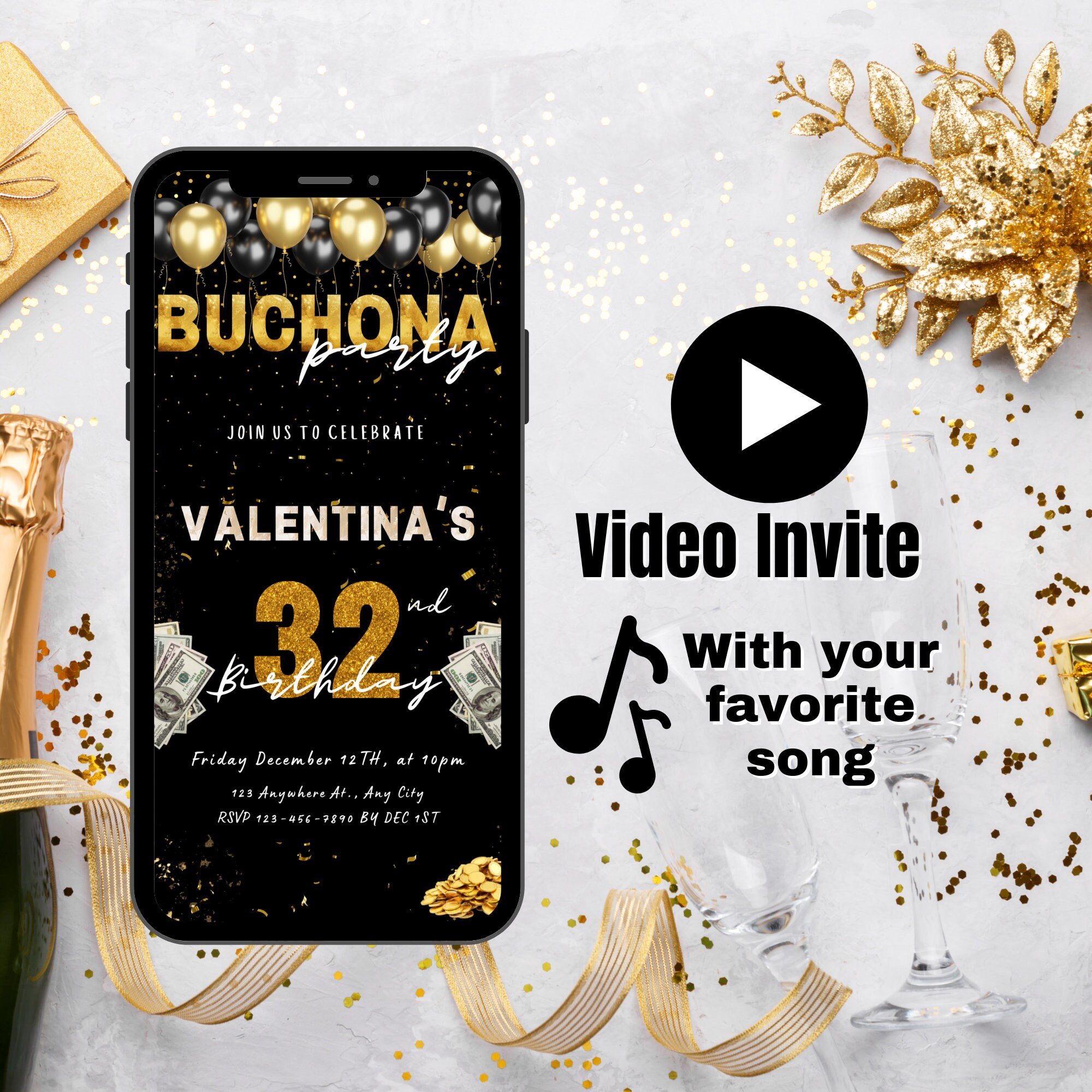 Buchona Party Buchona Invitation Buchona Digital Invitation 40 Birthday ...
