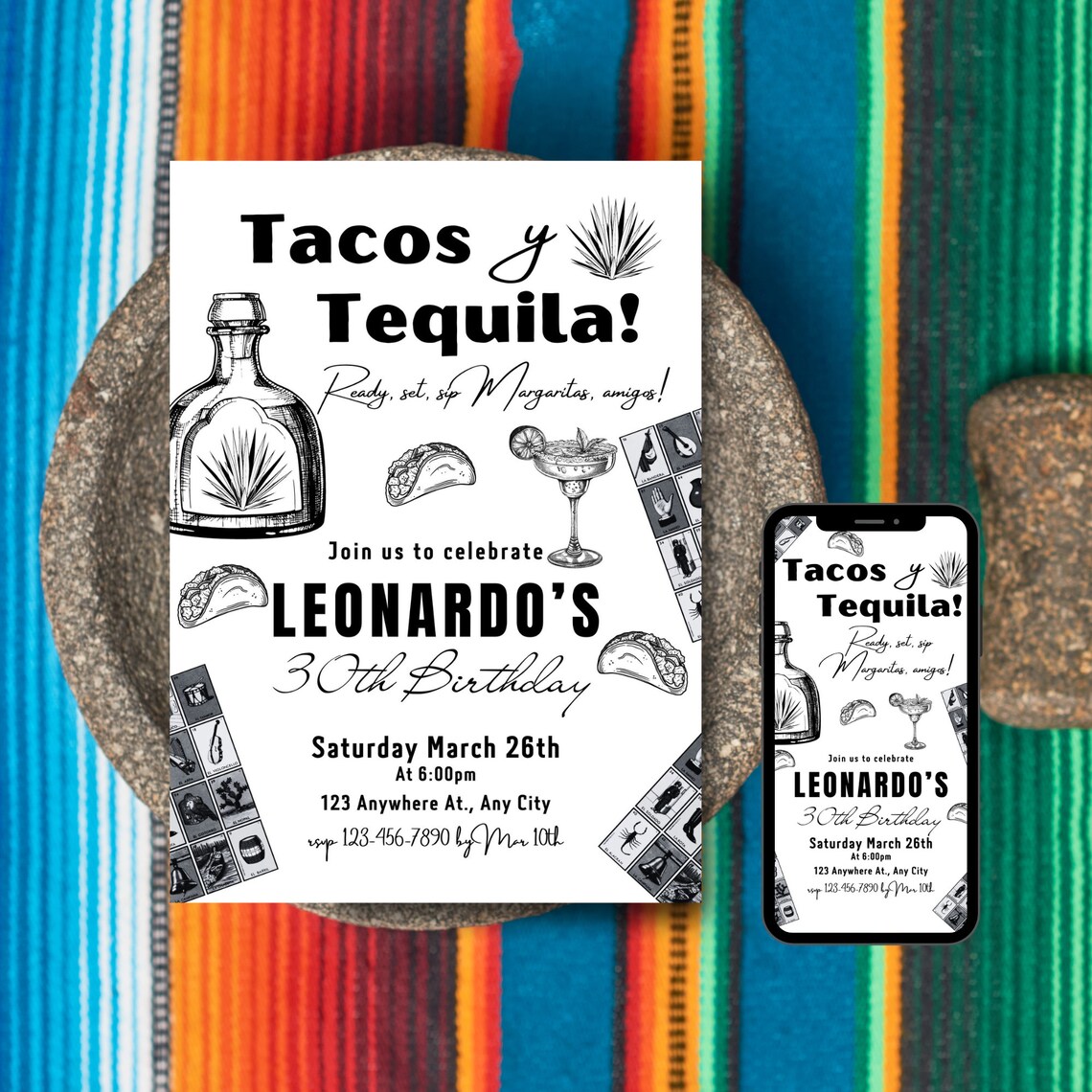 30th Birthday Taco and Tequila Party Tequila Party Invites Tequila ...