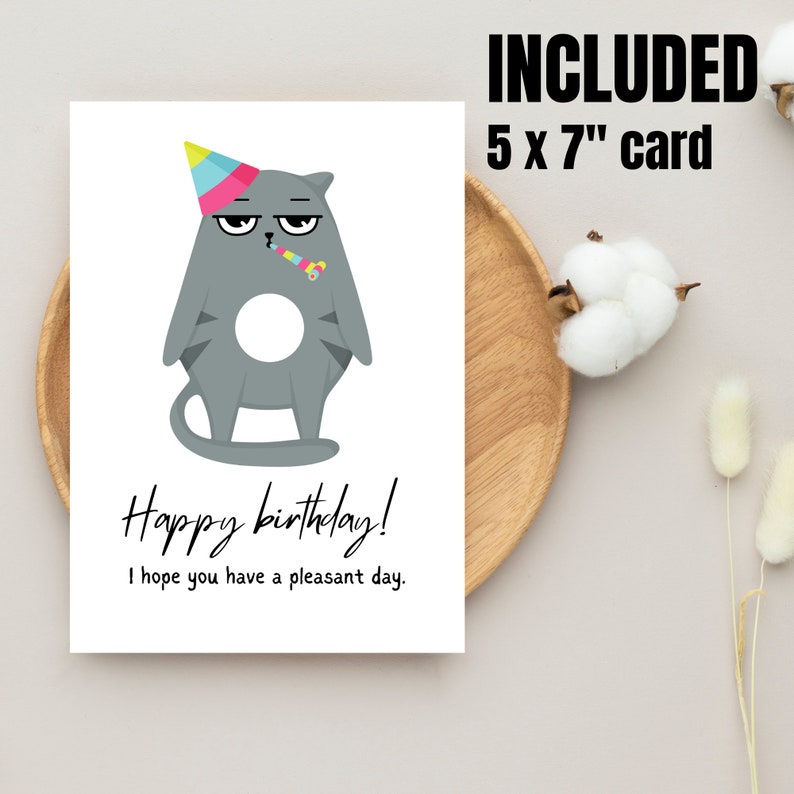Funny Cat Birthday Card Funny Birthday Bday Card Funny Digital - Etsy