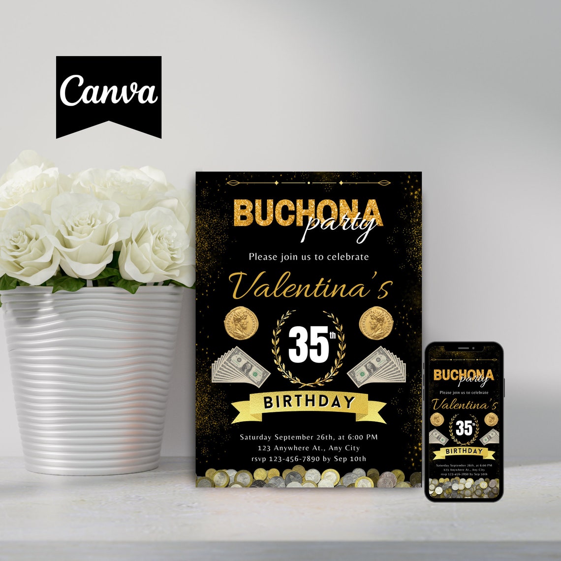 Buchona Invitation Buchona Party Buchona Invitation Template 30th ...