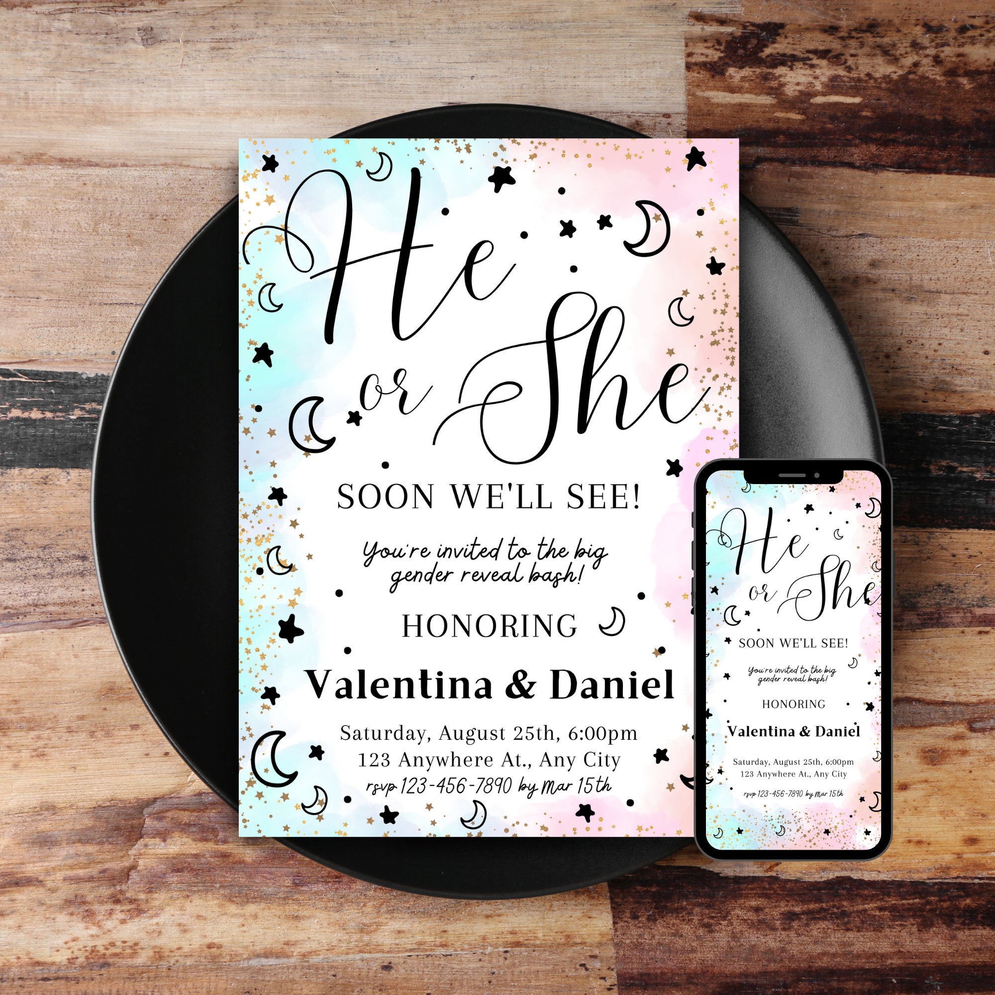 Gender Reveal Inv Gender Reveal SVG Cutie Gender Reveal Invitation ...