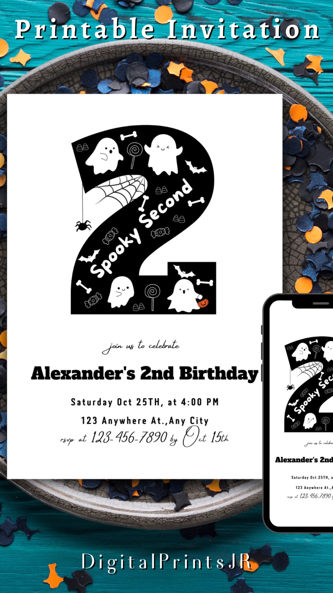 Spooky Birthday Invitation Two Spooky Birthday Invitation Two Spooky ...