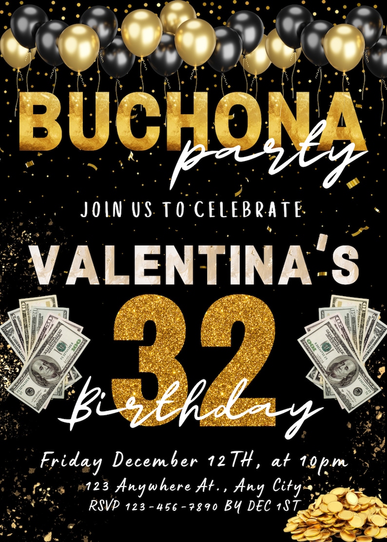 Buchona Invitation Buchona Party Buchona Digital Invitation - Etsy