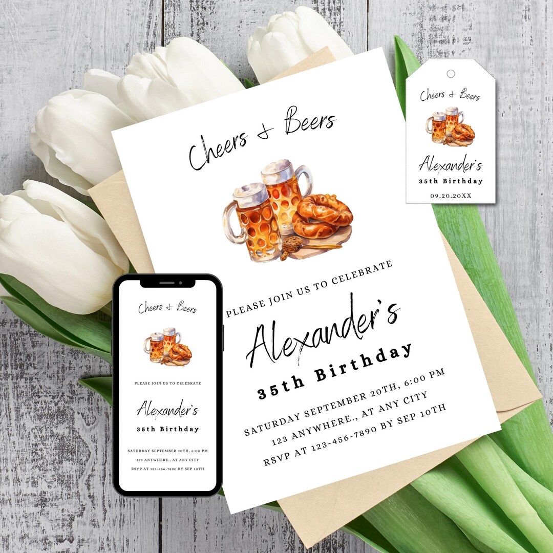 Beer Invitation Beer Theme Invitation Beer Party Invitation Beer Theme ...