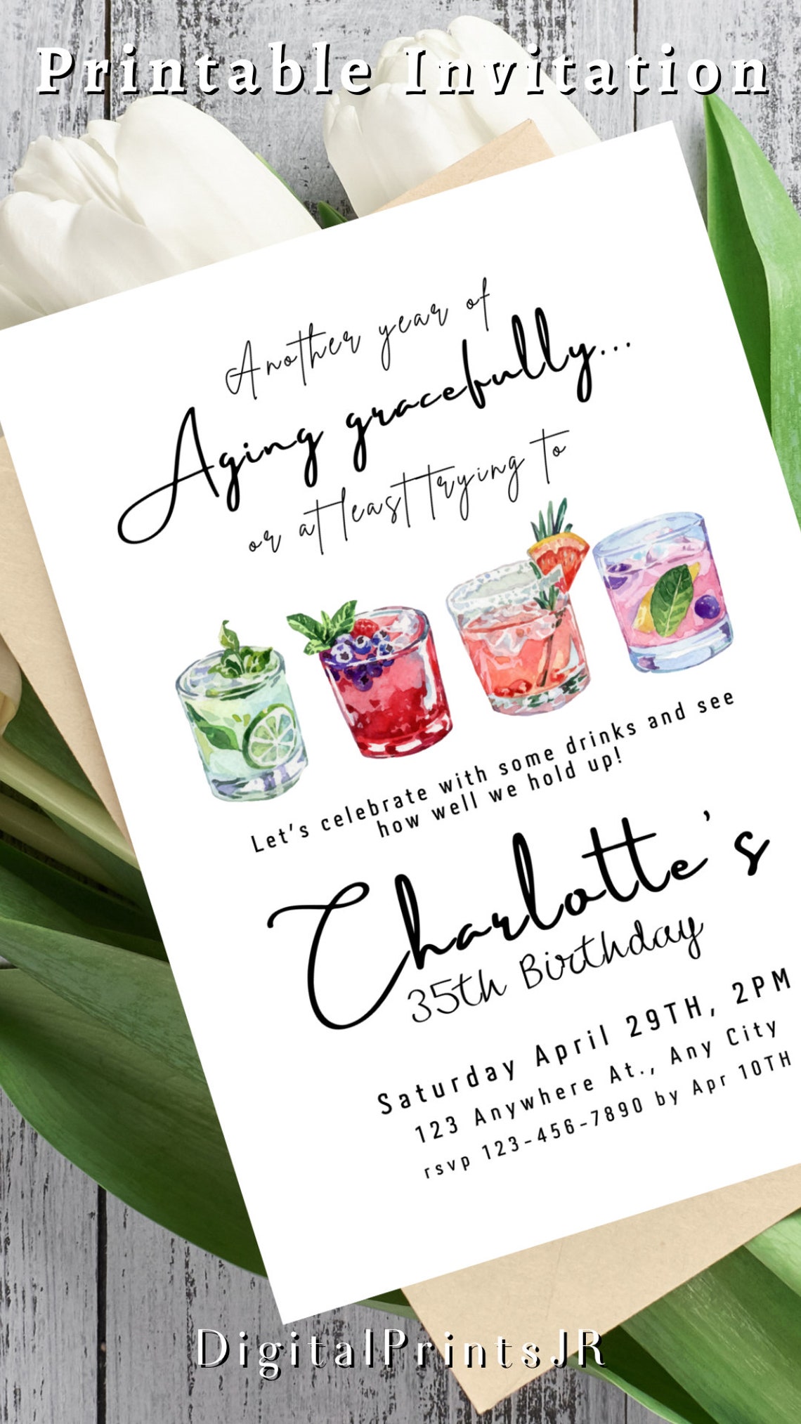 Drinks Birthday Party Invitation Funnies Invit Wanted Invitation ...