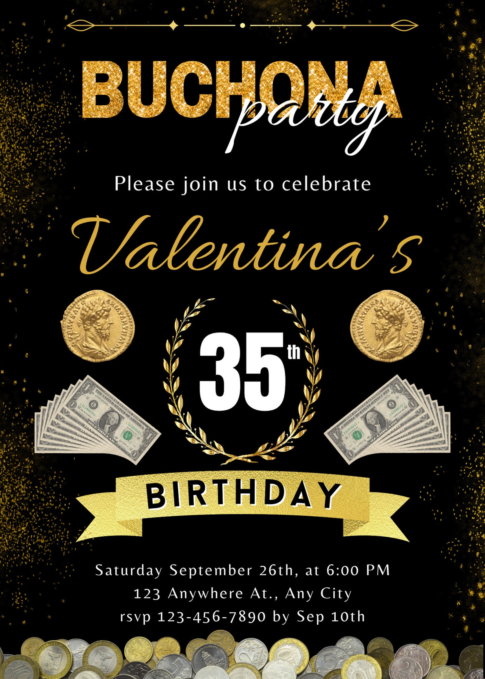 Buchona Invitation Buchona Party Buchona Invitation Template 30th ...