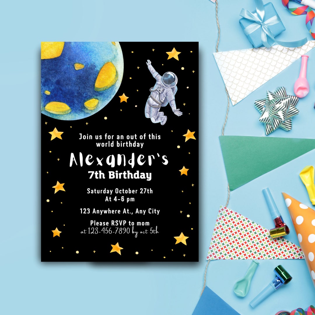Astronauts Birthday Invitation Astronaut Theme Invitation Astronaut ...