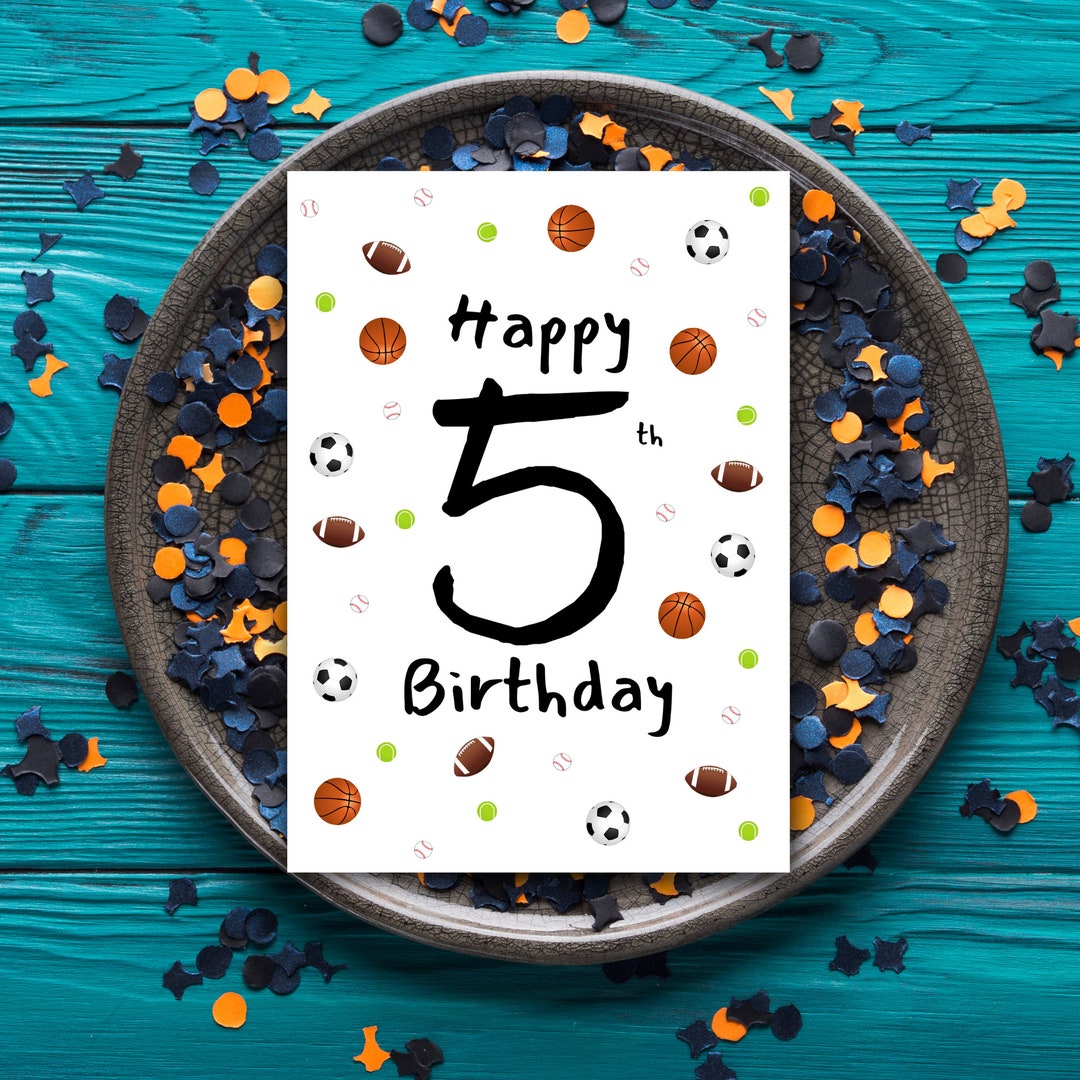 5th Birthday Card 5th Birthday Boy E-card Birthday 5th Birthday Gift ...