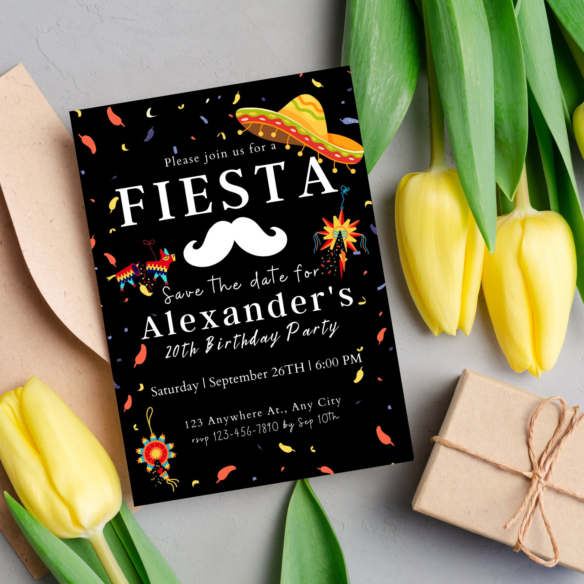 Fiesta Invitation Fiesta Birthday Invitation Mexican Fiesta Invitation ...