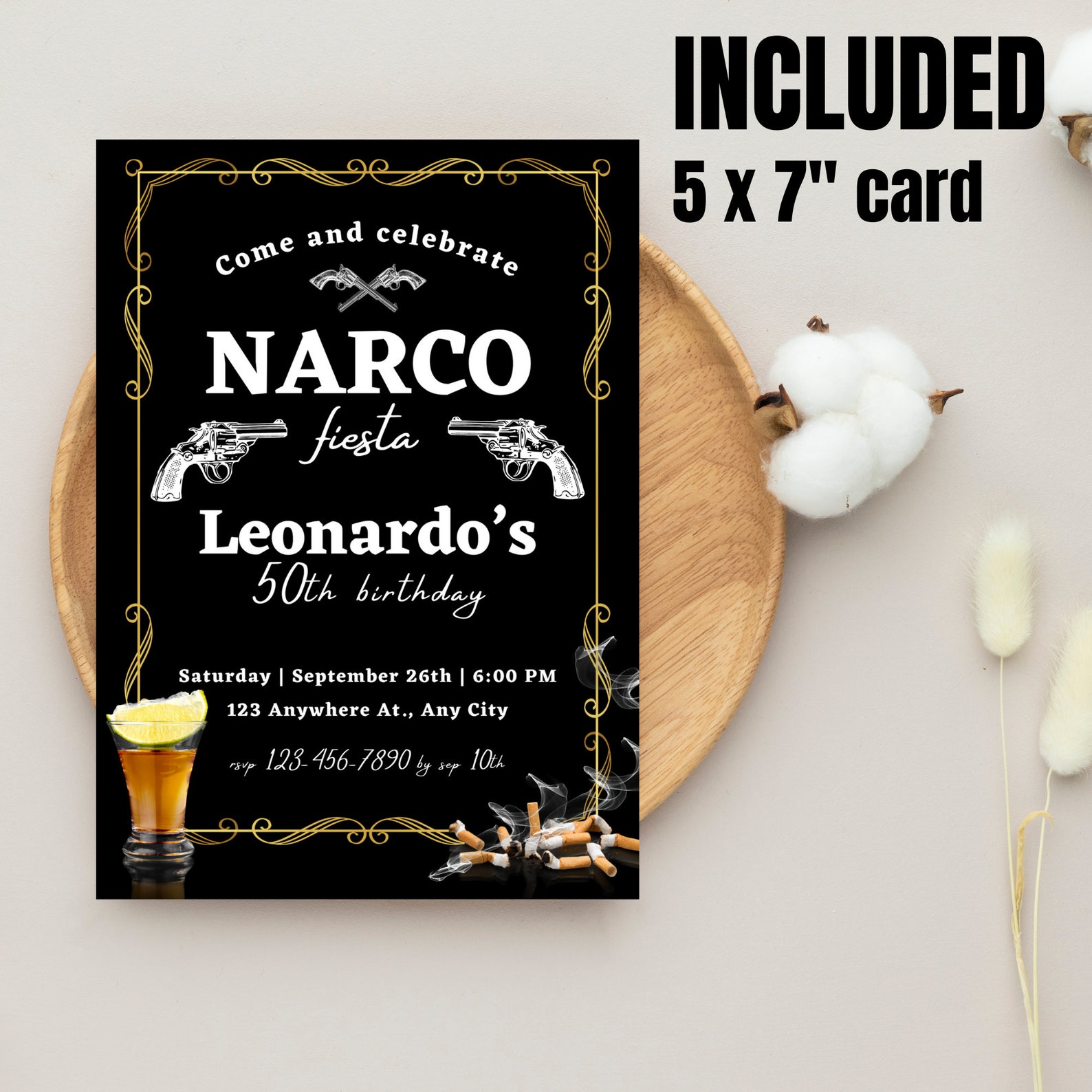 Narco Birthday Invitation Narco Invitation Narco Party Narco Themed ...