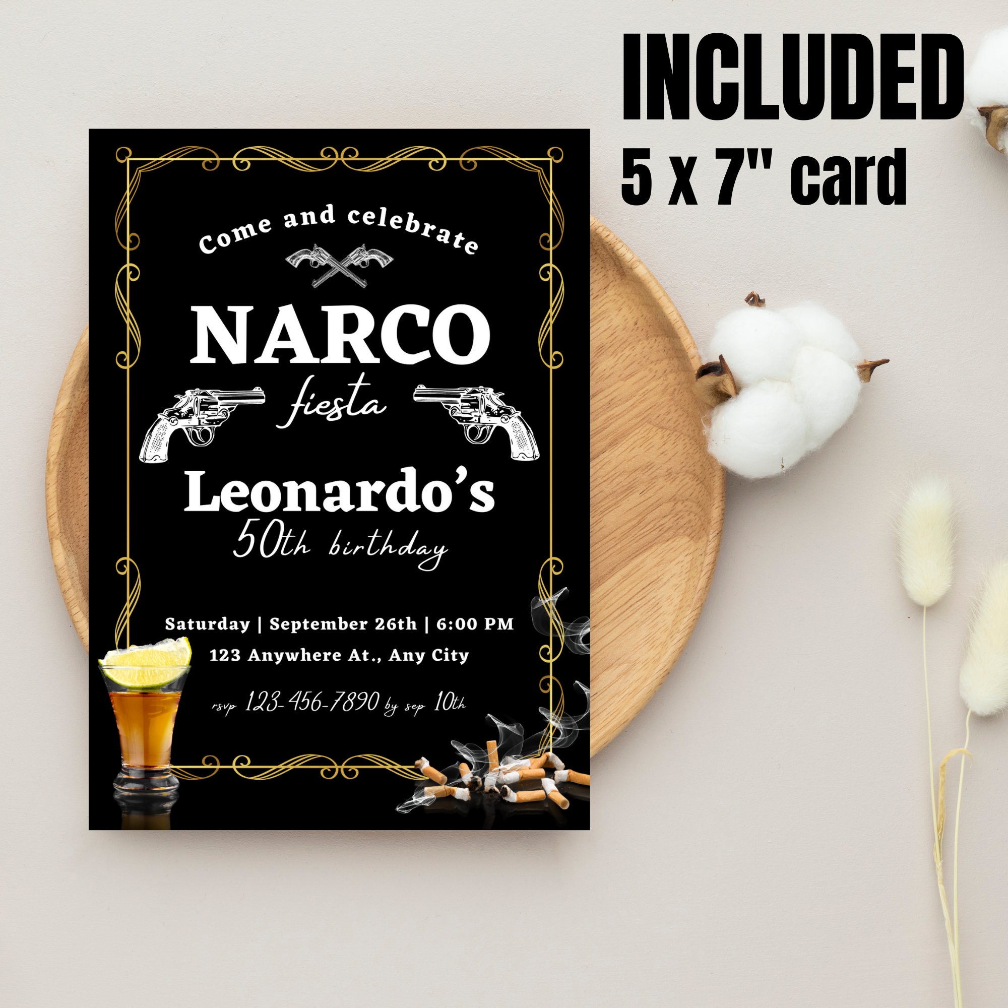 Narco Birthday Invitation Narco Invitation Narco Party Narco Themed ...