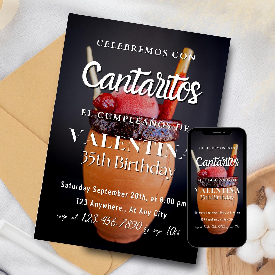 Cantaritos De Barro Mexican Invitation Template 24th Birthday 36th ...