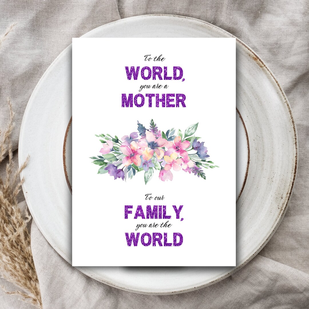 Mother's Day Card Downloadable Mother's Day Card Digital Wife Card ...