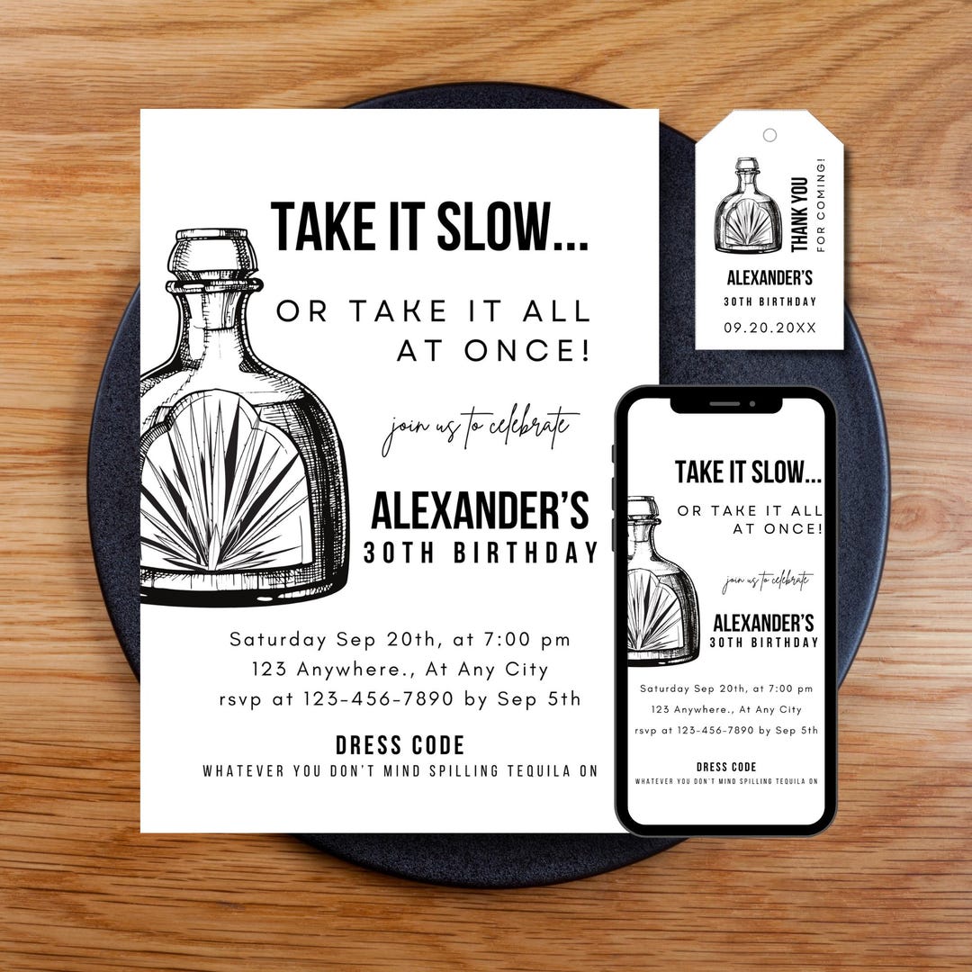 Tequila Invitation Editable Tequila Birthday Tequila Watercolor Tequila ...