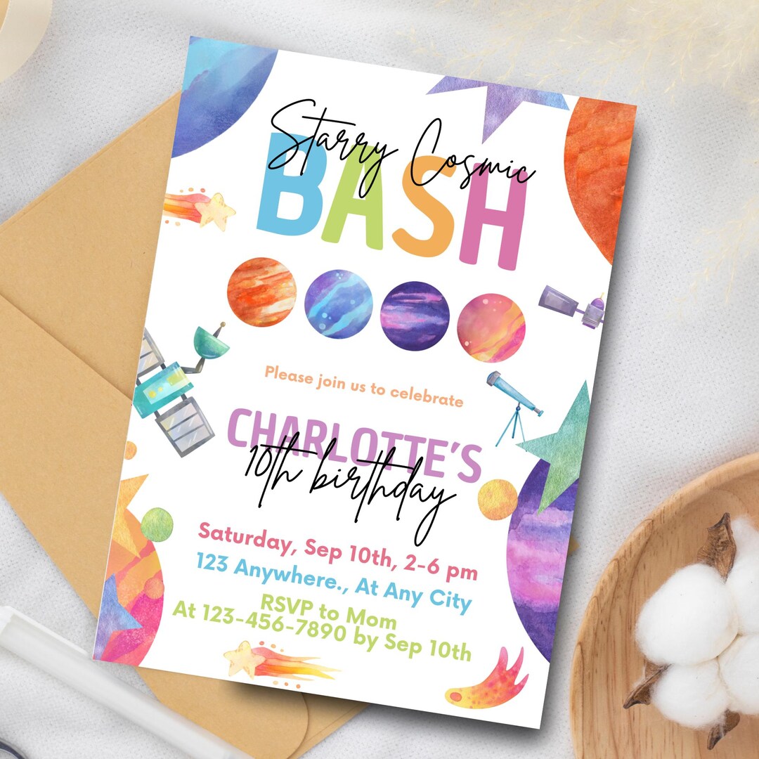 Galaxy Party Invitation Galaxy Theme Invitation Galaxy Birthday ...
