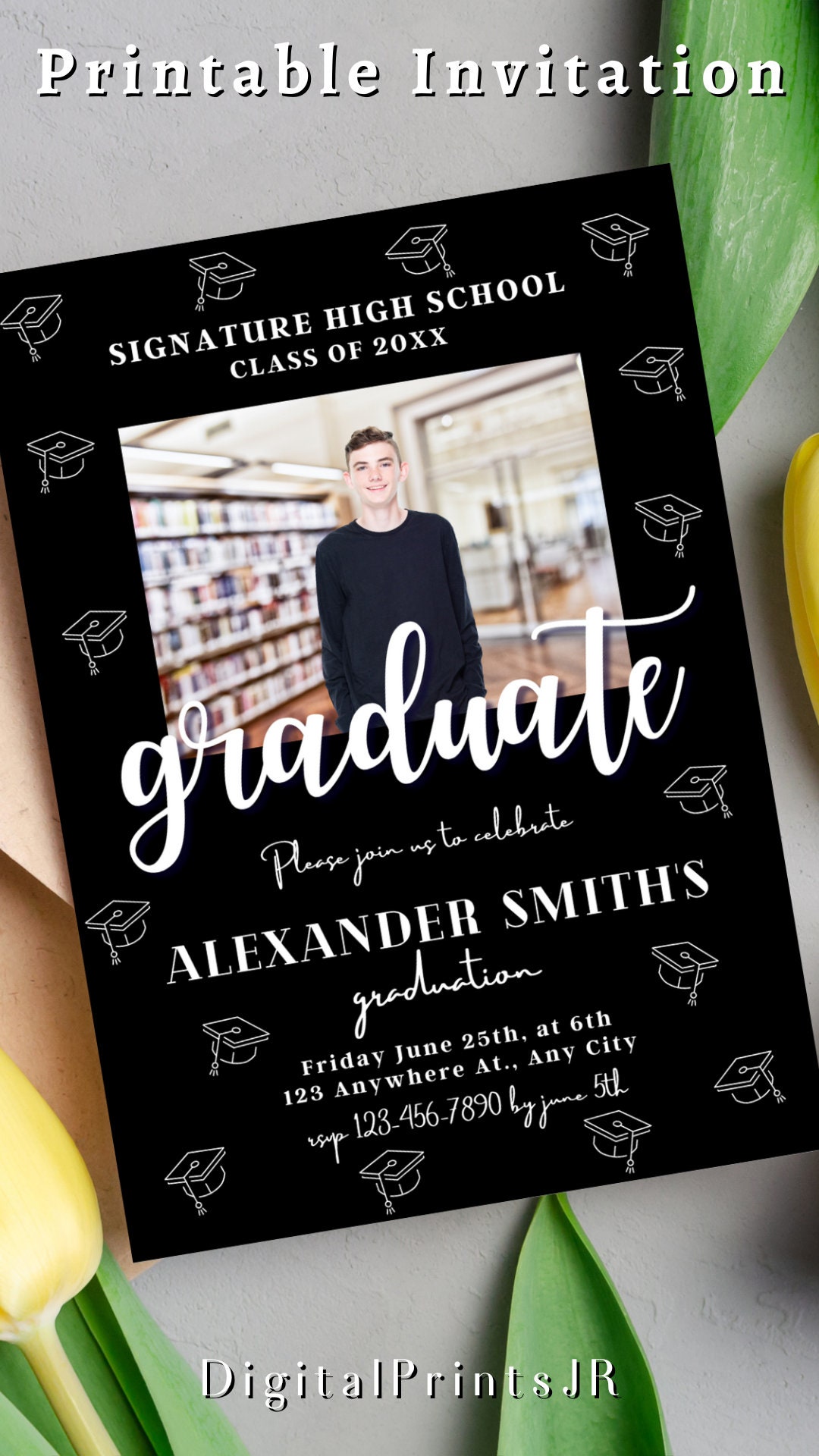 Graduation Invitation Guy Graduation Invitation E Invite Graduation ...