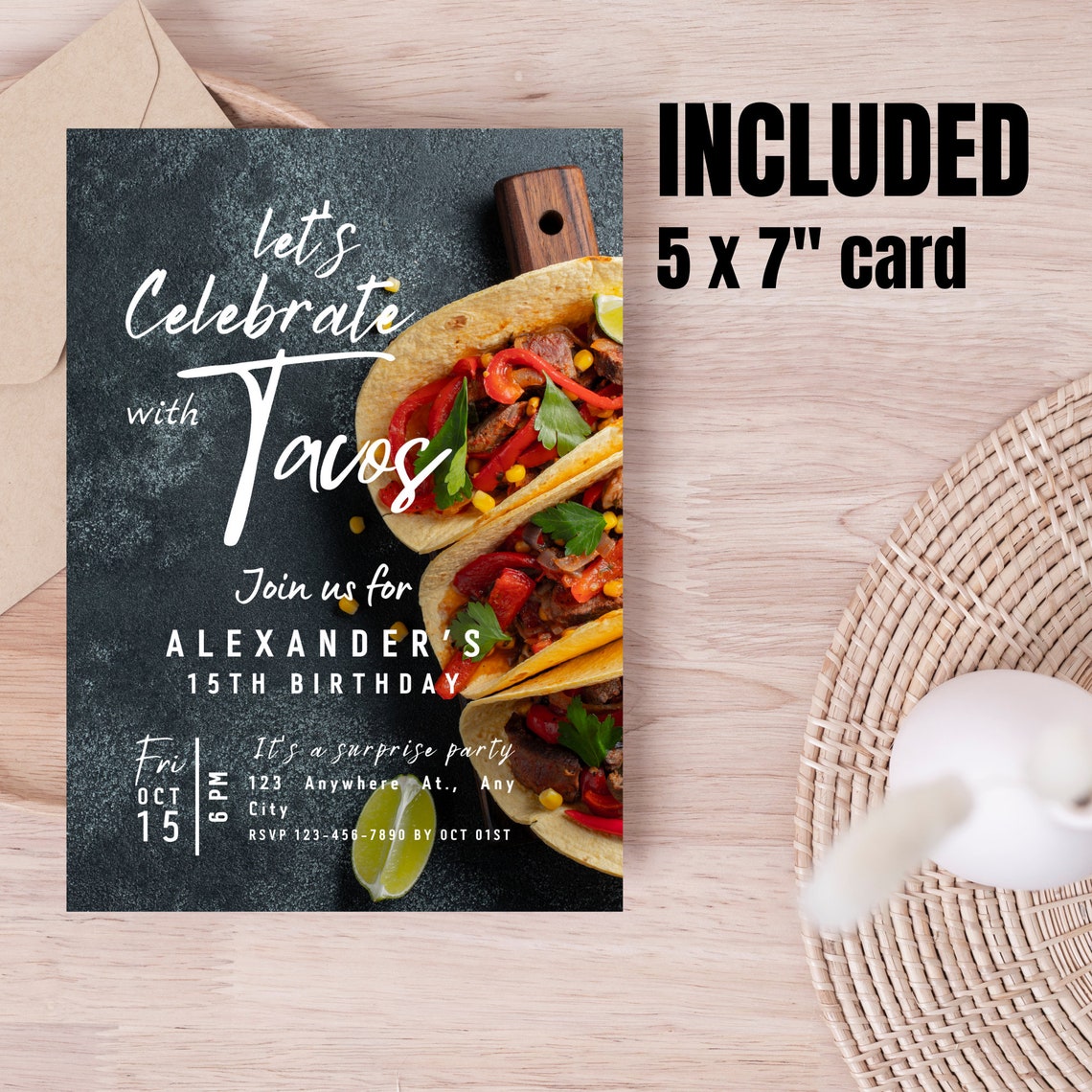 15th Birthday Invitation Taco Theme Birthday Party Taco Birthday Party ...