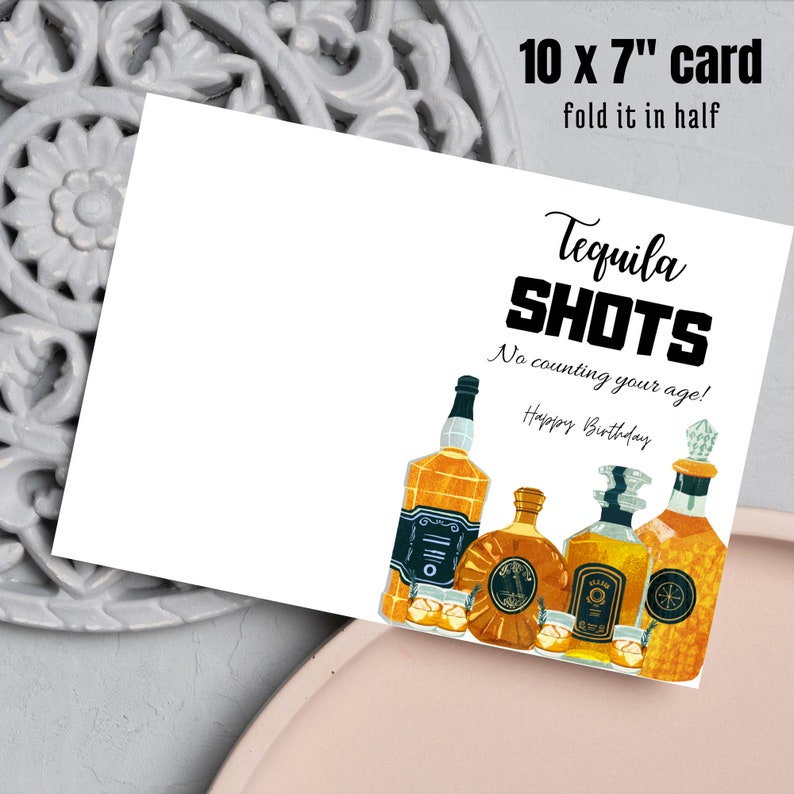 Tequila Gift Tequila Birthday Tequila Card 44th Birthday Card 27th ...