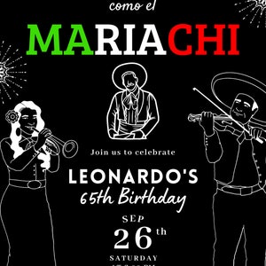 Mariachi Birthday Invitation Mexican Invitation Birthday Mexican Theme ...