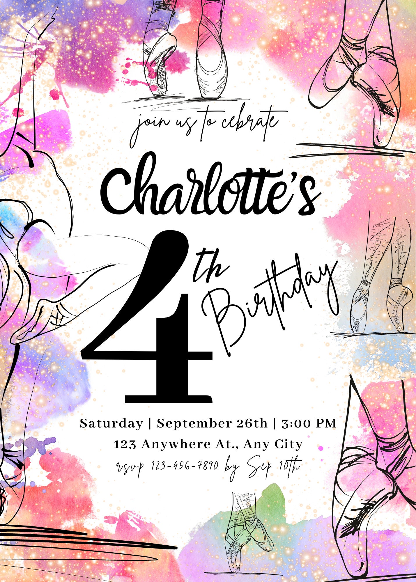 Ballet Party Invitation Ballet Invitation Ballet Birthday Invitation ...