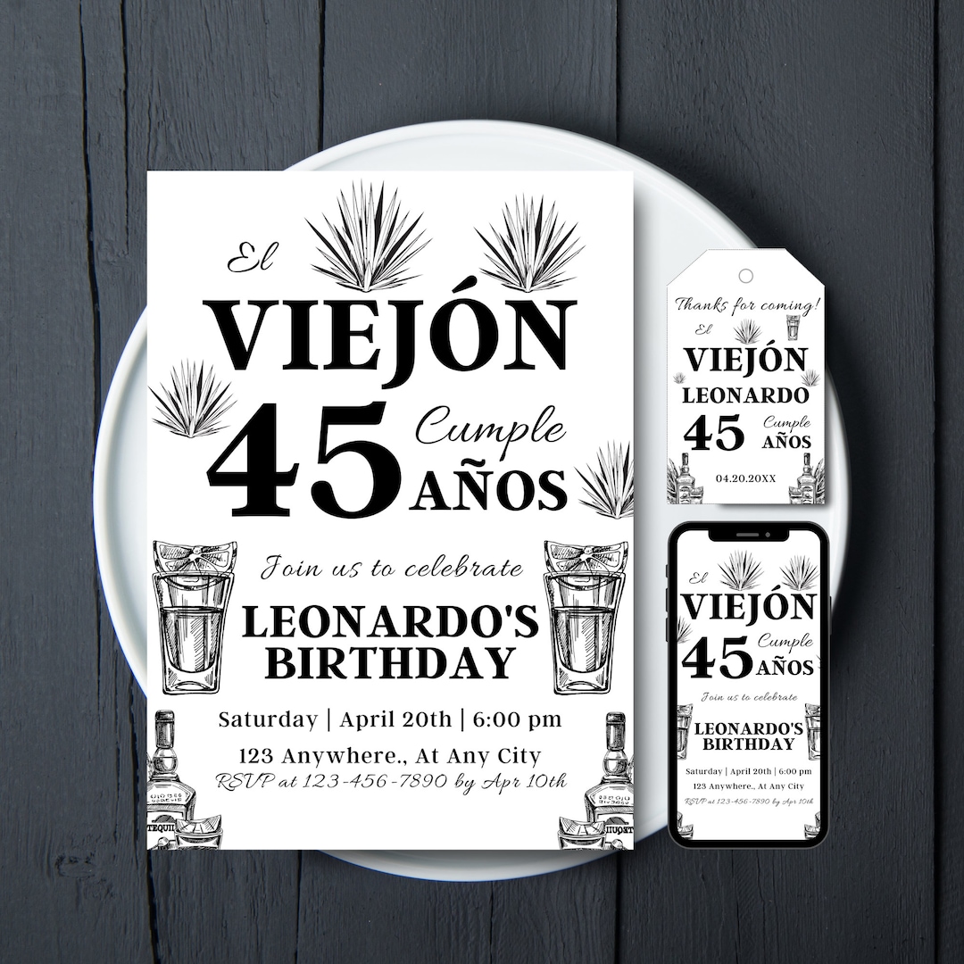 El Viejón Invitation Agave Tequila Mexican Fiesta Invitation Tequila ...