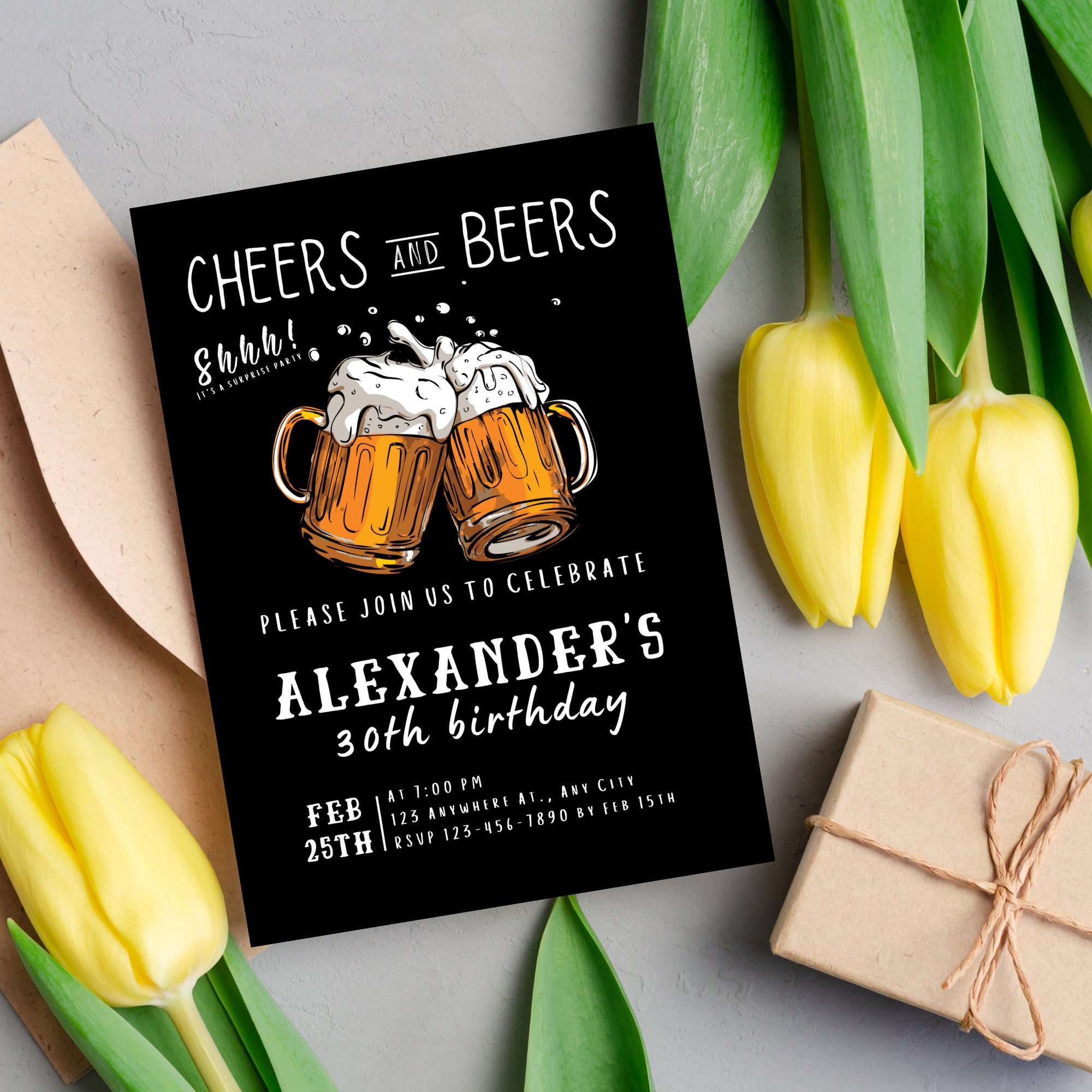 Cheer Birthday Invitation Beer Party Invitation Cheer Birthday - Etsy