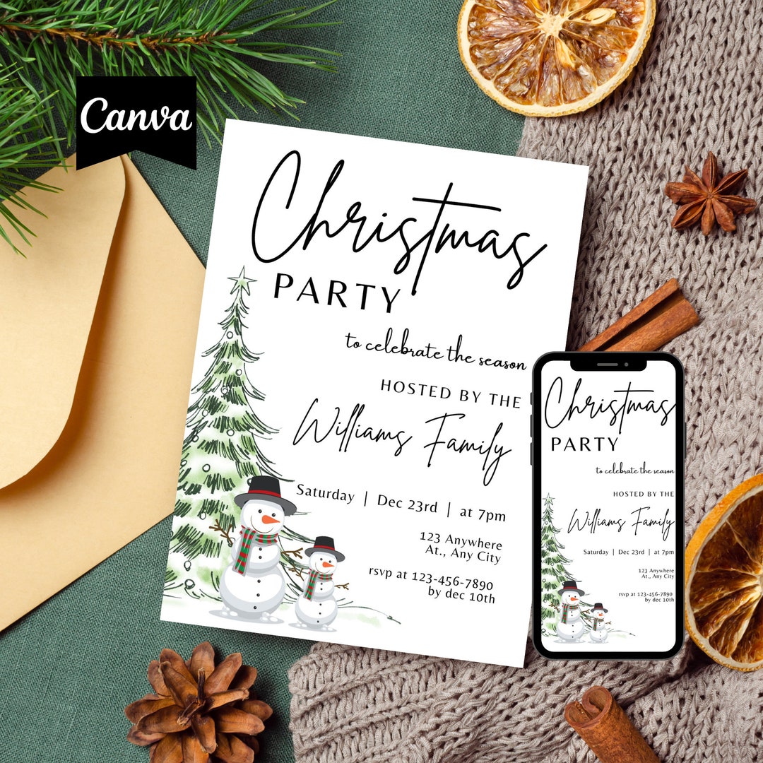 PDF Invitation Christmas Evite Christmas Invitation Christmas ...