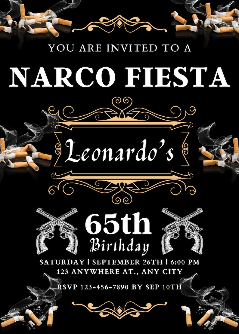 Narco Invitation Narco Party Narco Themed Party Narco Birthday ...