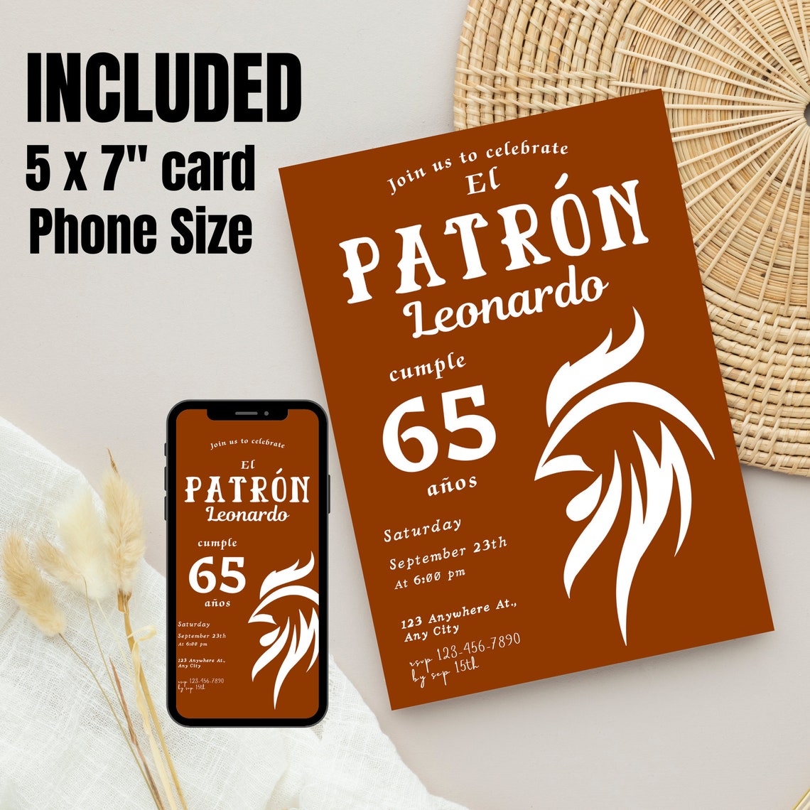 El Patron Birthday Invitation Rooster Birthday Party Mexican Invitation ...