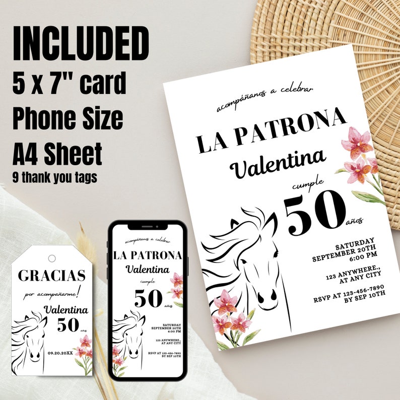 El Patron Y La Patrona El Patron Invitation Patron Template Horse ...