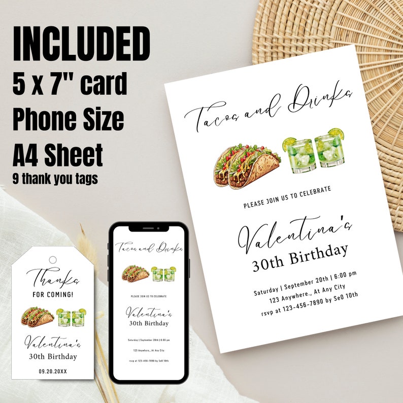 Tacos and Tequila Invite Tacos Tequila Invite Tacos Invitations Taco ...
