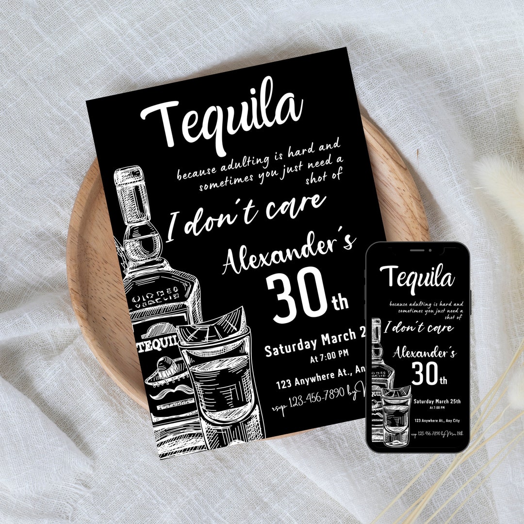 Tequila Birthday Invitation Tequila Invitation Tequila Birthday Invite ...