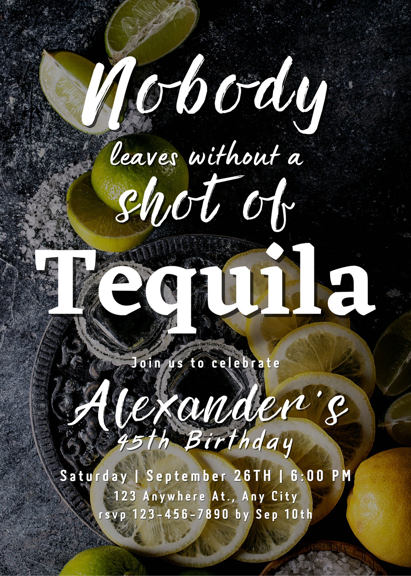 Tequila Invitation Tequila Birthday Invitation Tequila Party Invitation ...